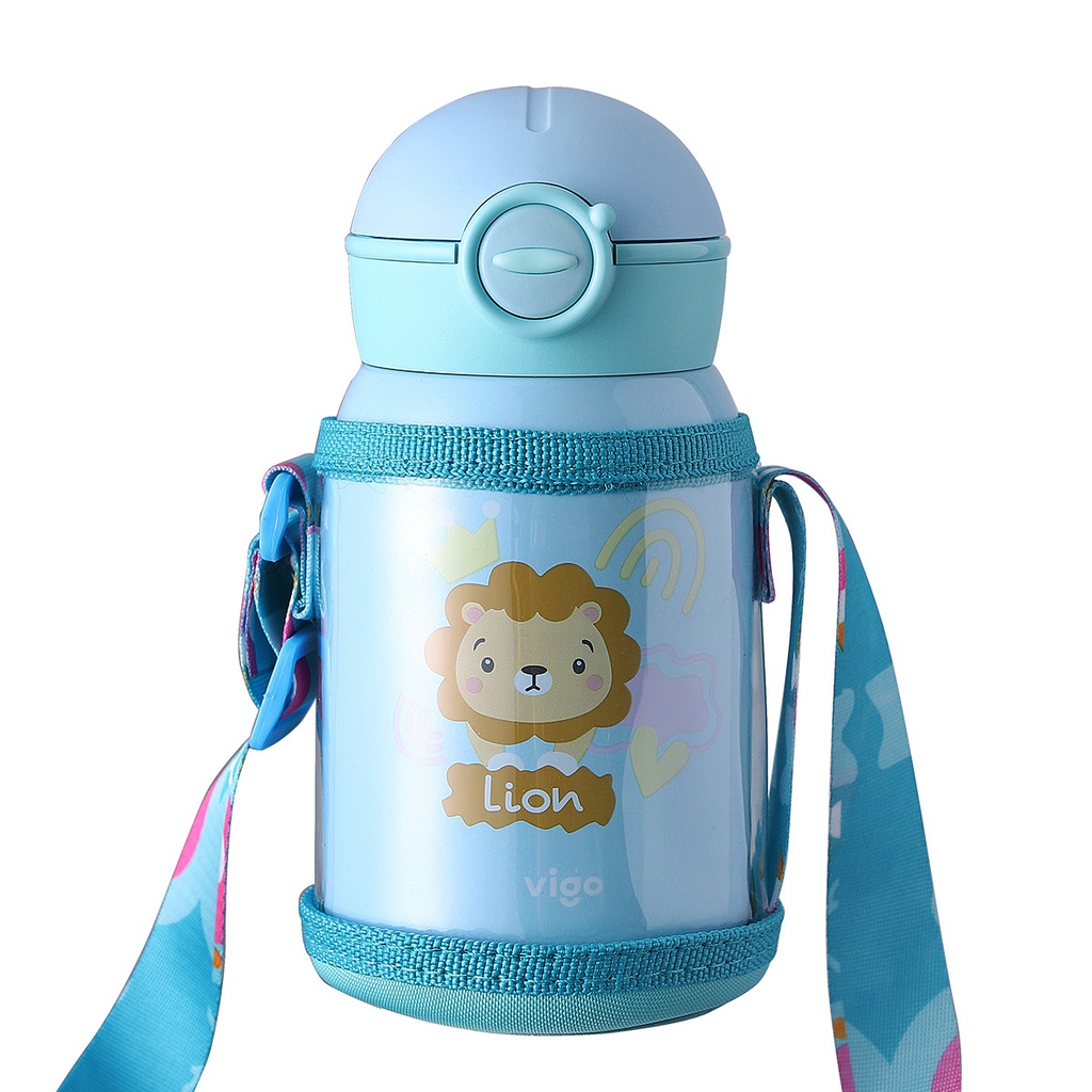 โปรโมชั่นต้อนรับเปิดเทอม ขวดน้ำเด็ก VIGO กระติกน้ำเด็ก พร้อมสายคล้อง วัสดุสแตนเลสเก็บอุณหภูมิ ...