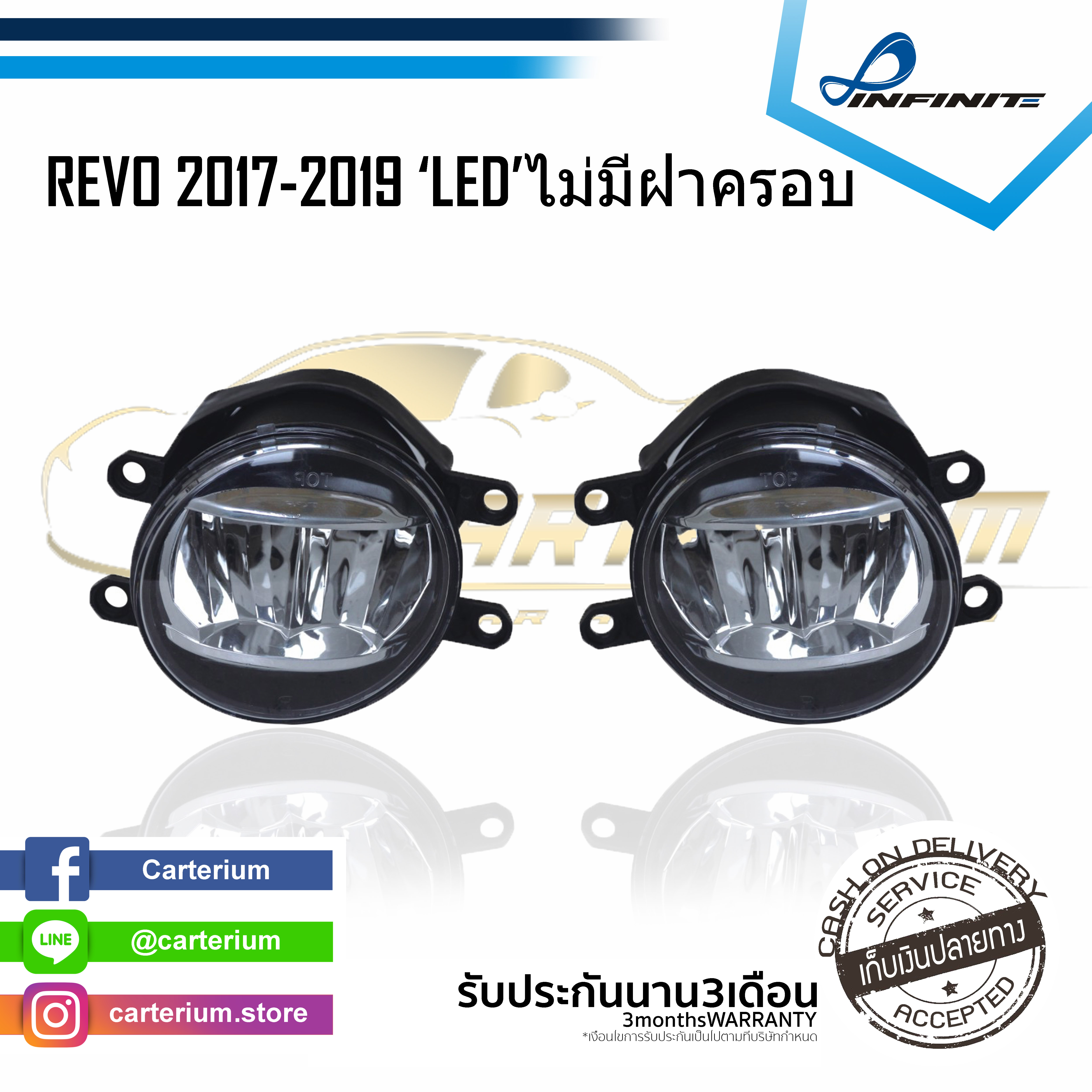 [แถมผ้าเช็ดรถ] ไฟตัดหมอก LED REVO 2017 2018 2019 ไม่มีฝาครอบ ยี่ห้อ ...