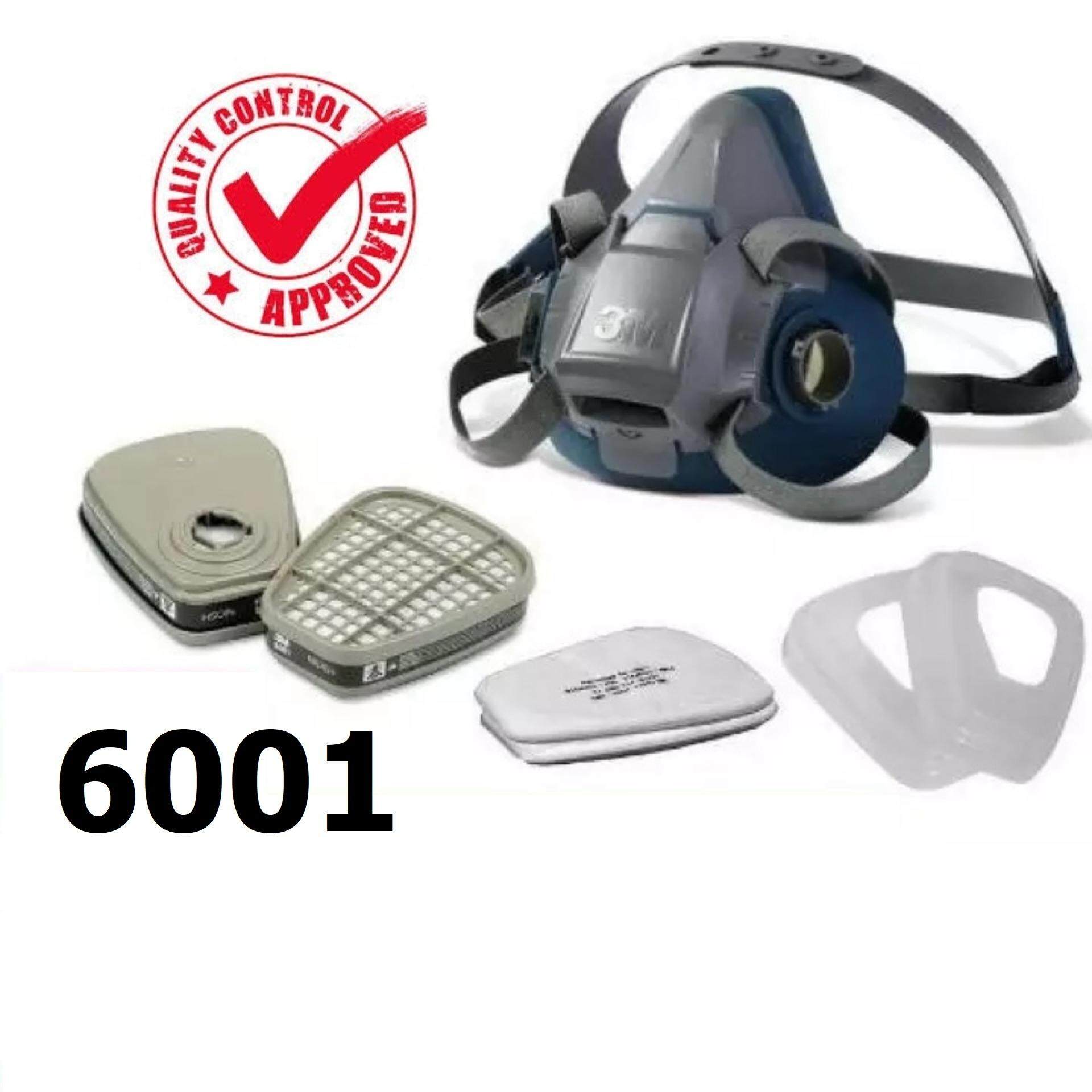 สินค้าพร้อมจัดส่ง!!!3M หน้ากากกันสารเคมี รุ่น 6800 ขนาดกลาง พร้อมตลับกรอง 6001, ฟิลเตอร์ 5N11 ...
