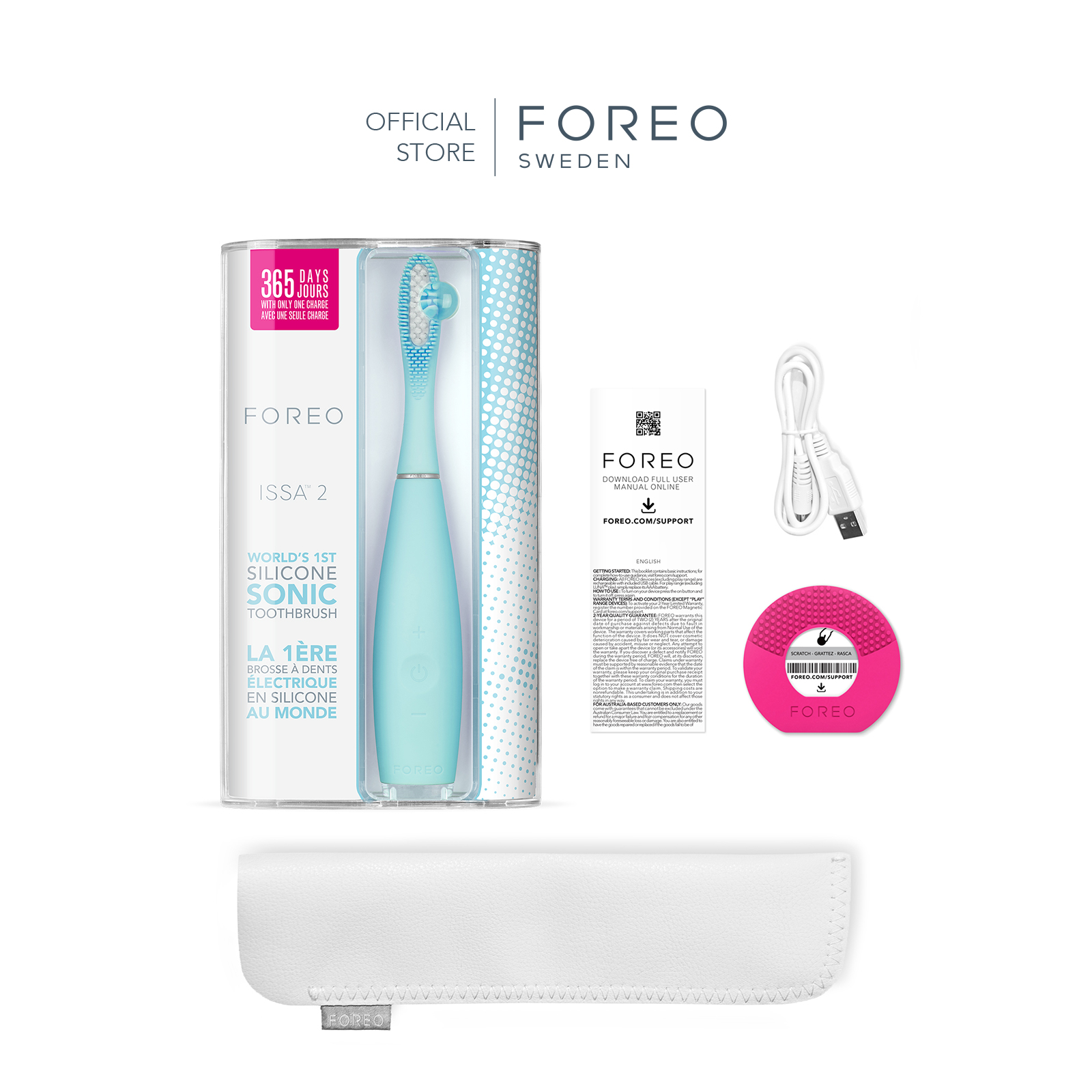 FOREO ISSA 2 Mint แปรงสีฟันไฟฟ้า ฟอริโอ้ อิซซ่า 2 สีเขียวมิ้นท์ - FOREO ...