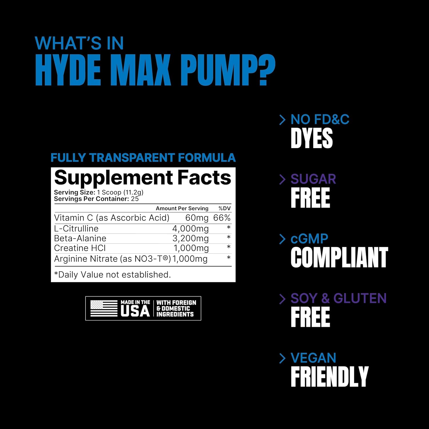 PROSUPPS Hyde Max Pump Pre Workout ( 25 Servings) เพิ่มแรง เพิ่มพลัง ก่อนออกกำลังกาย ไม่มี ...