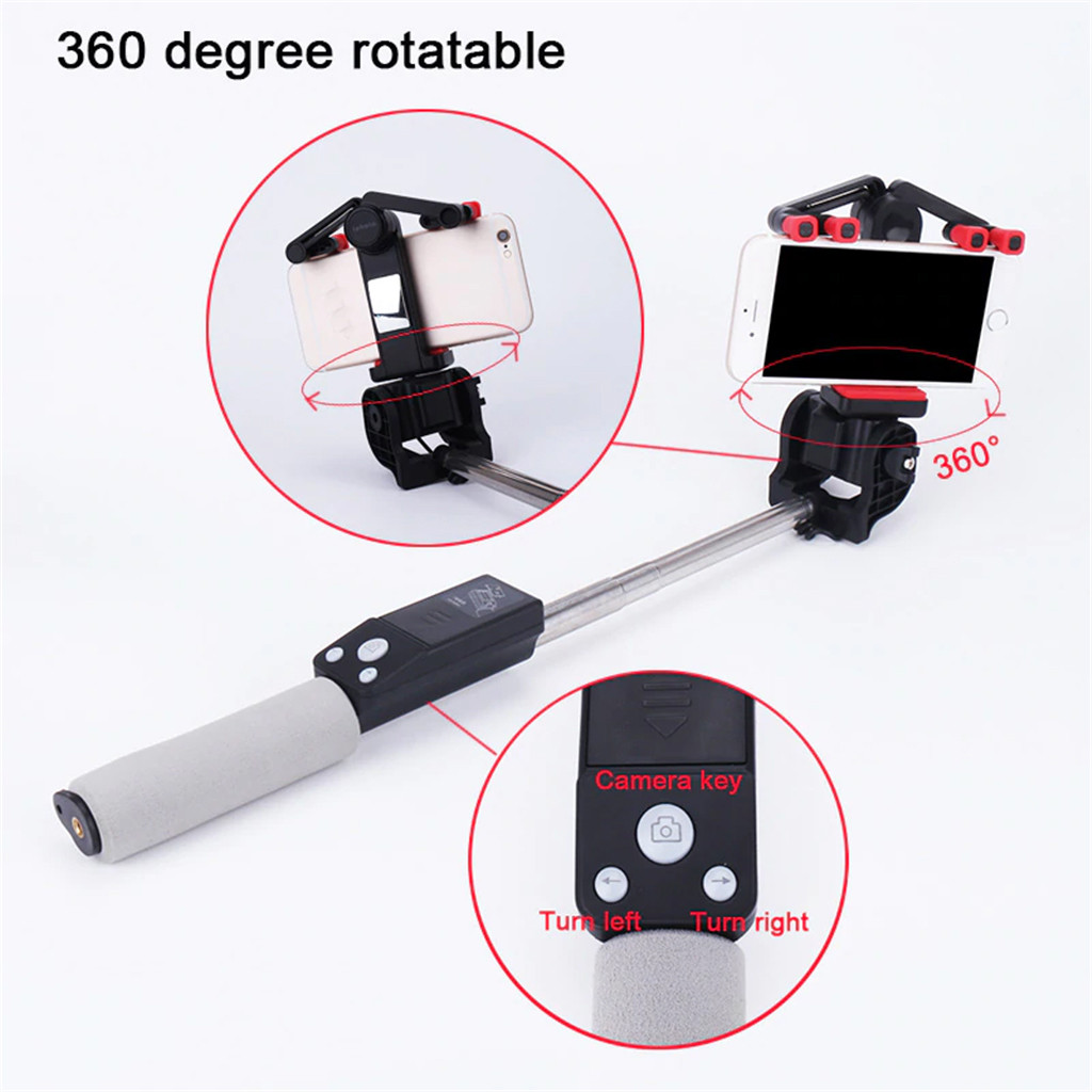 Extendable Handheld Selfie Stick Bluetooth Remote 3 In 1 ไม้เซลฟี่