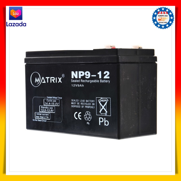 MATRIX UPS Battery 9.0Ah 12V เครื่องสำรองไฟ #EU007 | Lazada.co.th