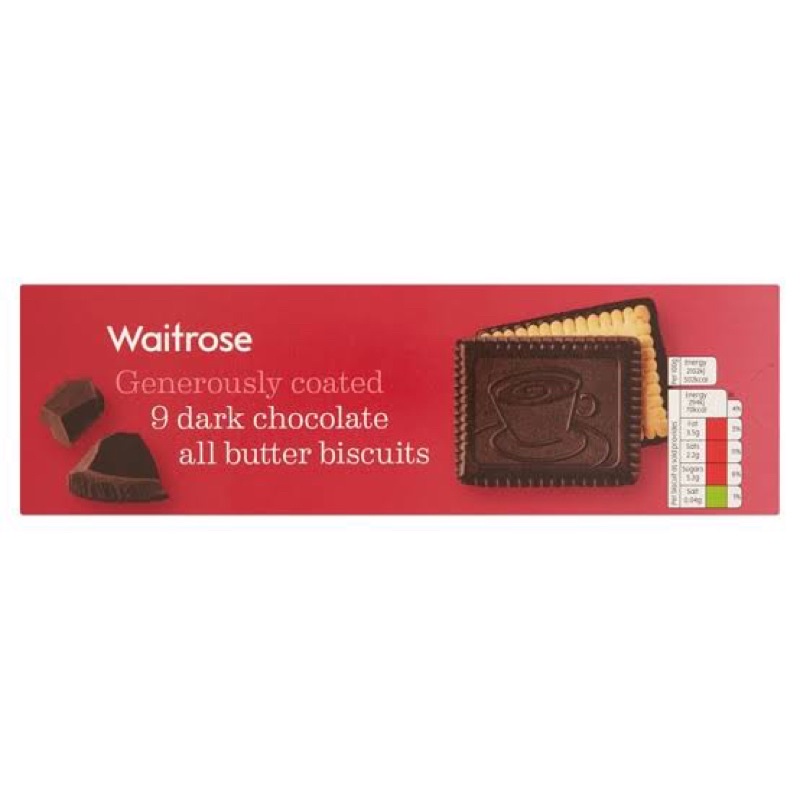 จัดให้คุณ🔵 Waitrose 9 dark chocolate all butter biscuit ขนาด 125g 🔵 (1 ...