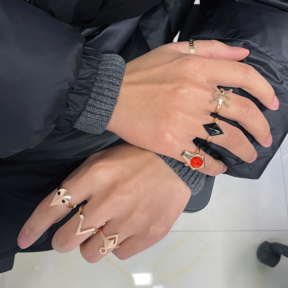 【Hot seller】 Free Shipping 7Pcs Set Genshin Impact Hutao Cosplay Ring ...