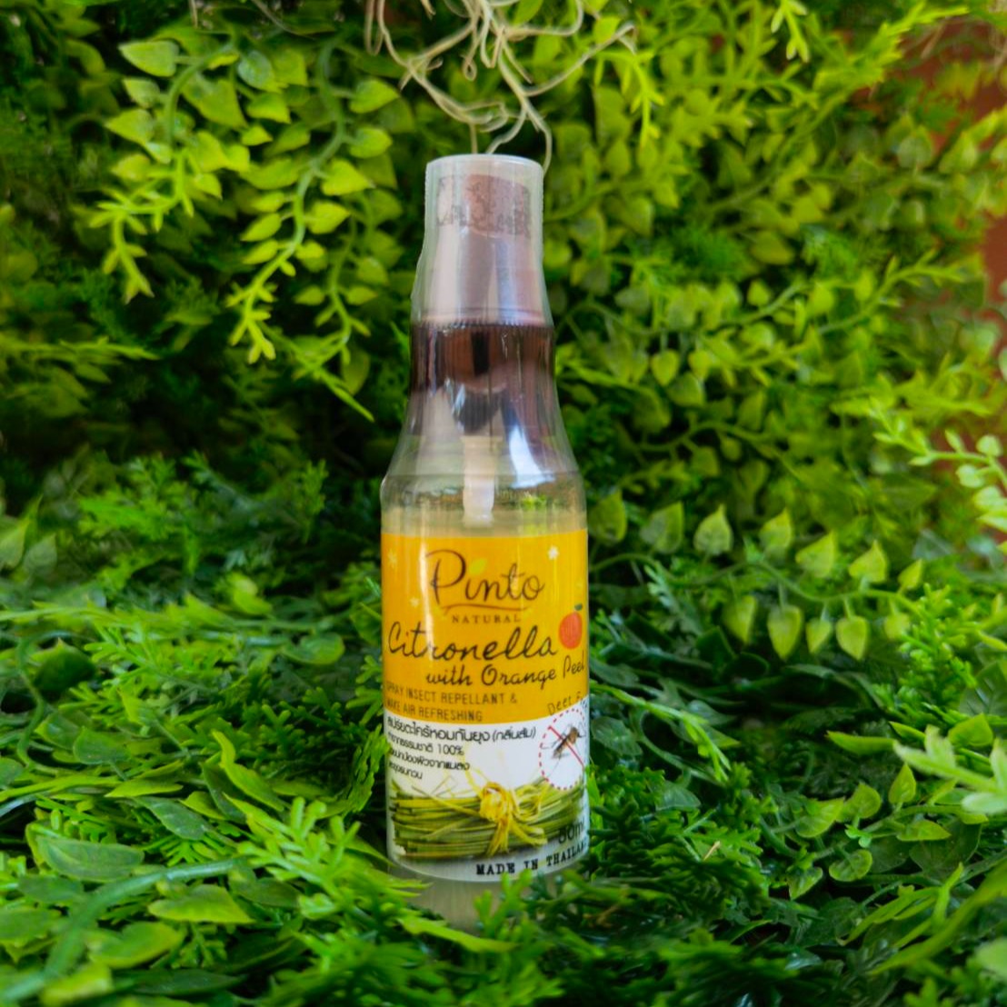 Pinto Natural สเปรย์ตะไคร้หอม(กลิ่นเปลือกส้ม)ไล่ยุง ไล่เเมลง สามารถใช้ ...