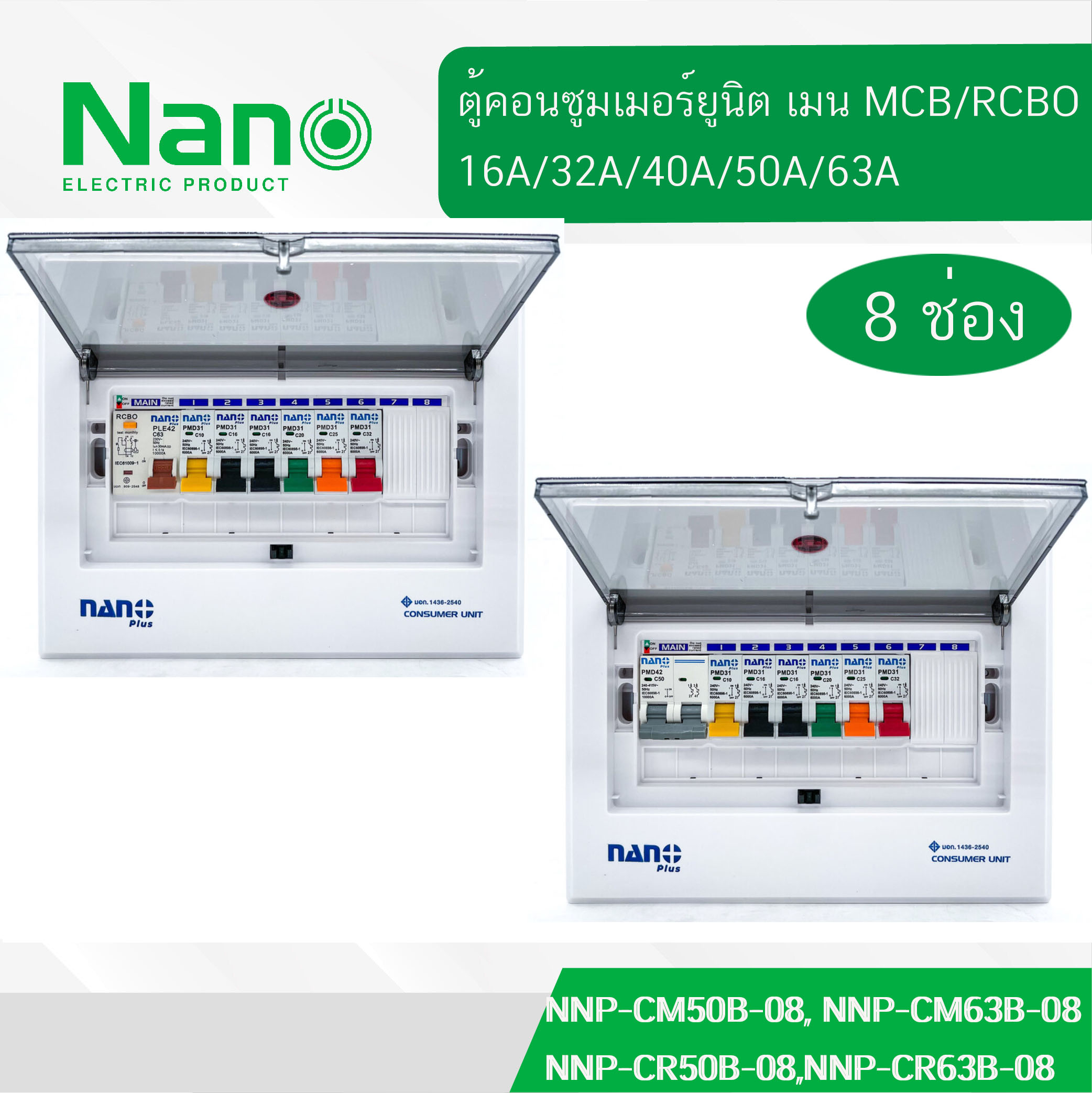 (ส่งไวมี มอก.) ตู้คอนซูมเมอร์ NANO NNP-CM NNP-CR Plus 8 ช่อง เมนธรรมดา ...