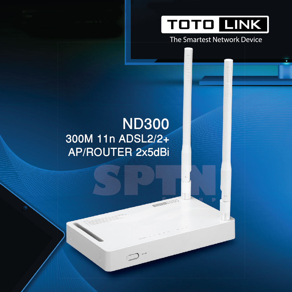 ด่วน ของมีจำนวนจำกัด TOTO LINK ND300 (NEW Firmware) 300M 11n ADSL2/2 ...