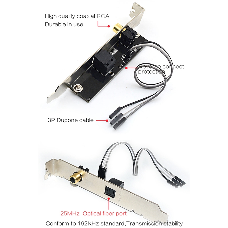 24BIT 192KHz SPDIF Daughter Card Optical Fiber Coaxial Digital Sound ...