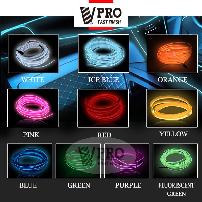 VPRO ยาว 3M5M ชุดไฟเส้น LED ในรถ ไฟในรถ สำหรับตกแต่งภายในรถยน โคมไฟ Led ตัดได้ ไฟตกแต่งภายใน ...