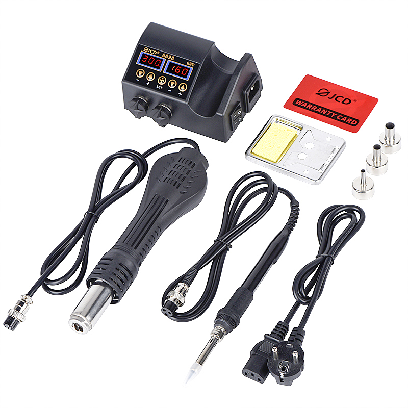 JCD 2 in 1 8898 Soldering Station 750W LCD Display Rework Welding Station for Cell-phone BGA SMD ...