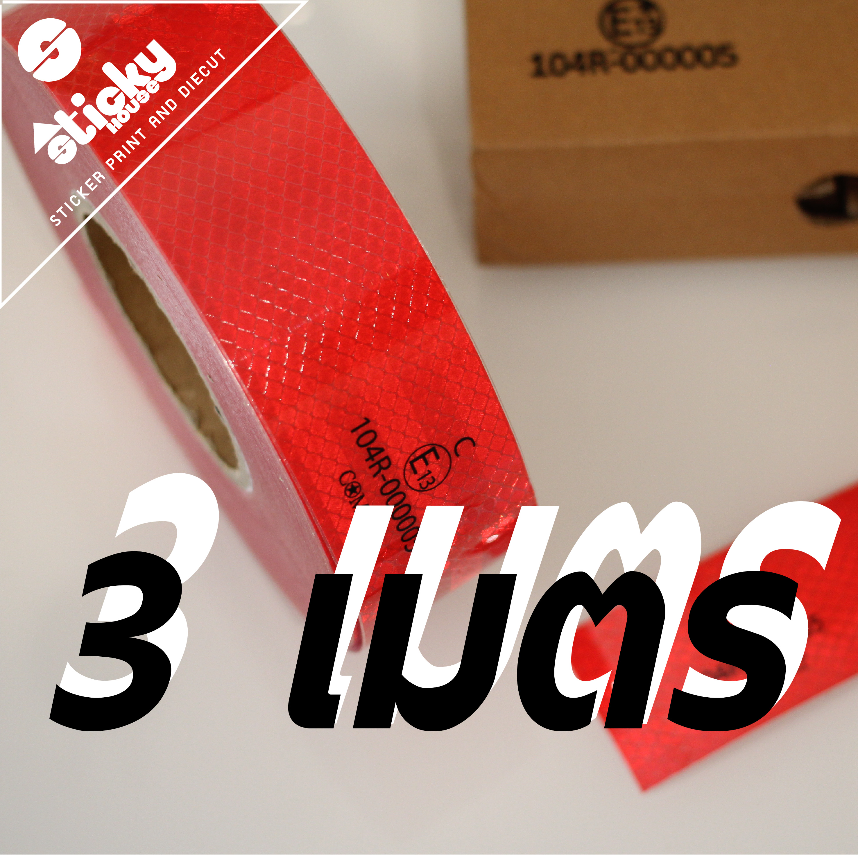 สติกเกอร์แถบสะท้อนแสง Combat สีเหลือง ECE R104 class C แต่งท้ายรถ ติด ...