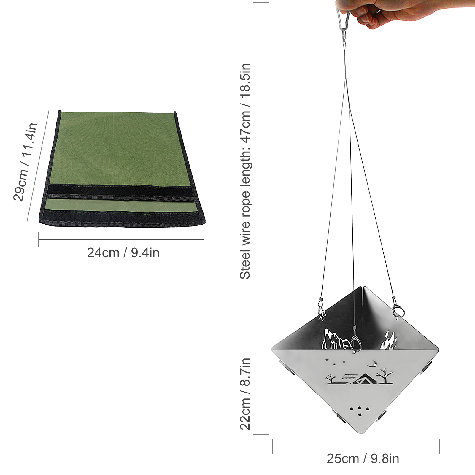 Outdoor Triangle Wood Burning Stove Portable Camp Fire Wood Stove ...