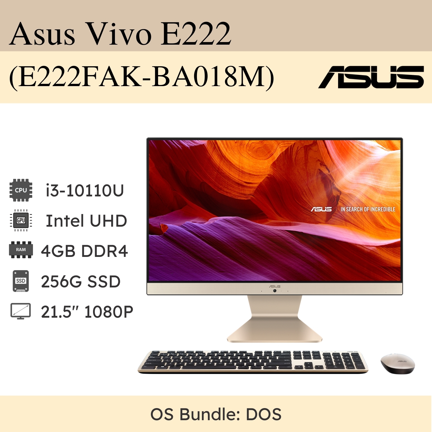 Asus Vivo E222 ALL-IN-ONE (E222FAK-BA018M) Intel Core i3 4GB 256GB SSD 21.5 FHD Integrated ...