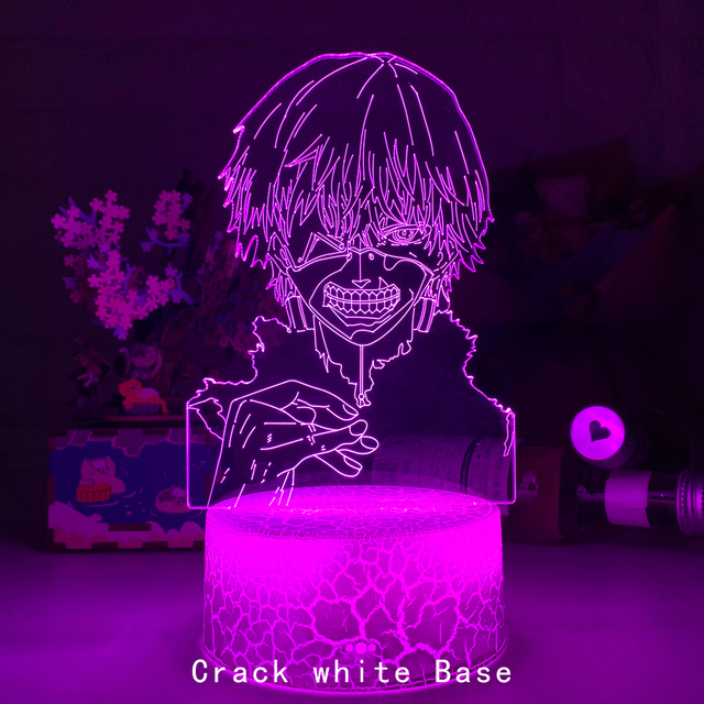 Newest Tokyo Ghoul Ken Kaneki 3d Lamp for Bedroom Decor Nightlight Cool ...