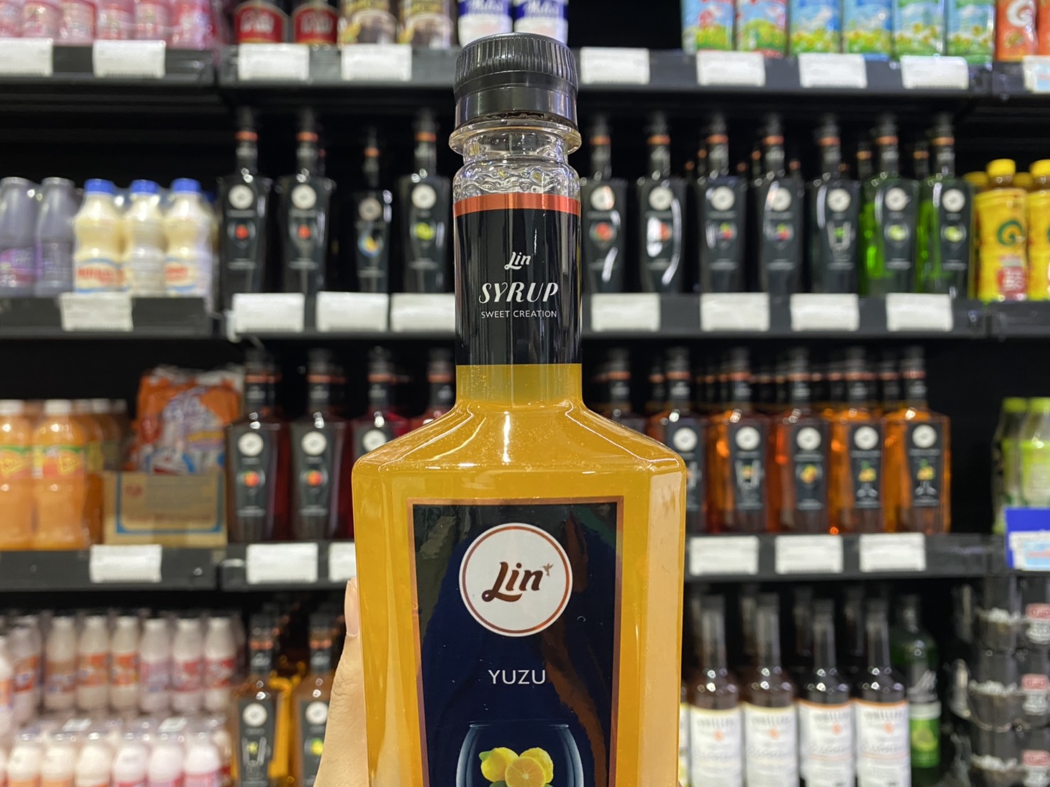 ลิน ไซรัป ผลิตภัณฑ์น้ำเชื่อม รสผลไม้ Lin Syrup 750 มล. ยูซุ - KS ...