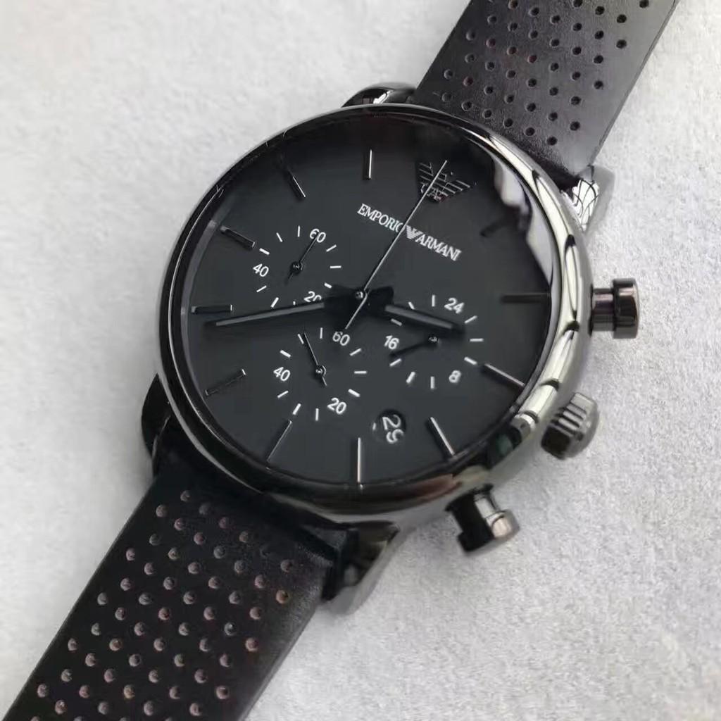 นาฬิกาแบรนด์ Emporio Armani AR1737 Classic Crhonograph Black - kipy ...