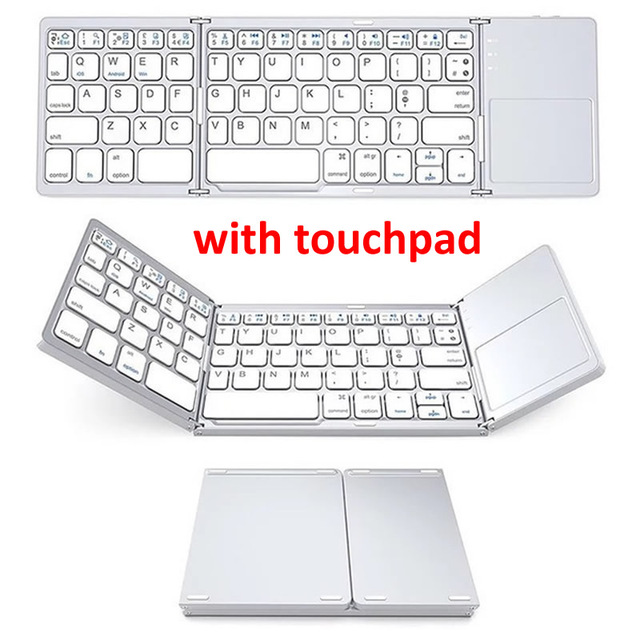 New Portable Mini Three Folding Bluetooth Keyboard Wireless Foldable ...
