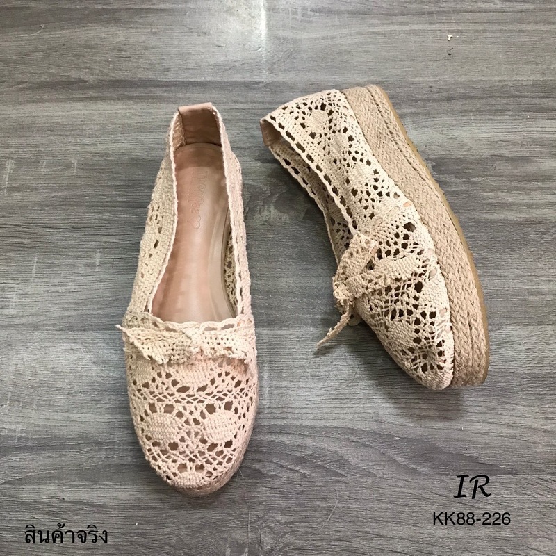 KK88-226 รองเท้าคัทชูลูกไม้โครเชต์ เสริมพื้น 1 นิ้ว สวยและดูน่ารักค่า ...