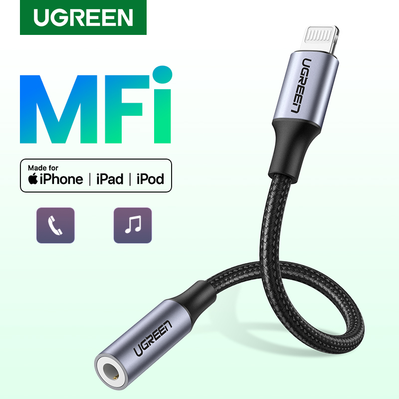 UGREEN สายอะแดปเตอร์หูฟัง MFI Lightning to 3.5mm Headphone Adapter สำหรับ iPhone 14 13 Pro Max ...