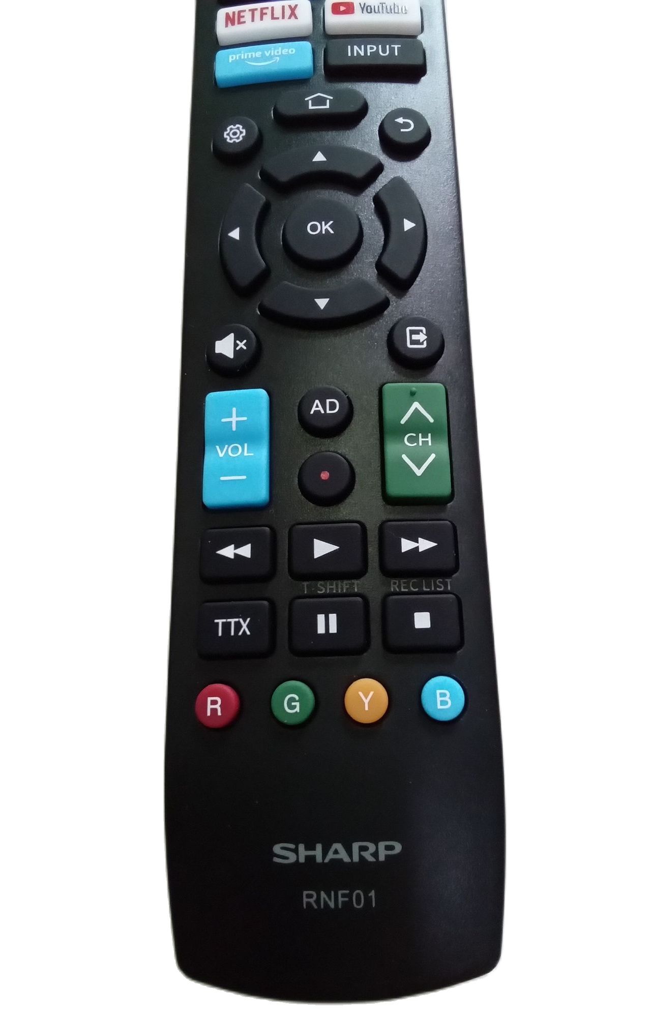 รีโมททีวี LED SHARP รุ่น RNF 01 ใช้ได้กับรุ่น 4T-C55CJ2X , 2T-40CE1X ( 4 K,HDR,SMART TV ...