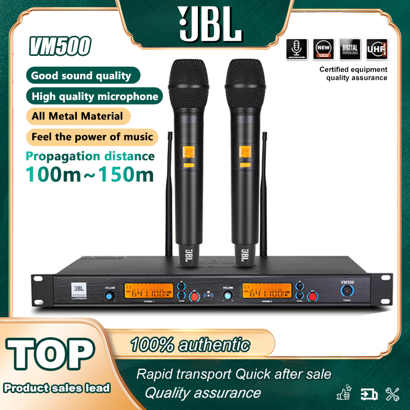 JBLไมโครโฟน VM-500 ไมค์ลอยไร้สาย UHF ความถี่ในการสลับด้วยปุ่มเดียว เสา ...