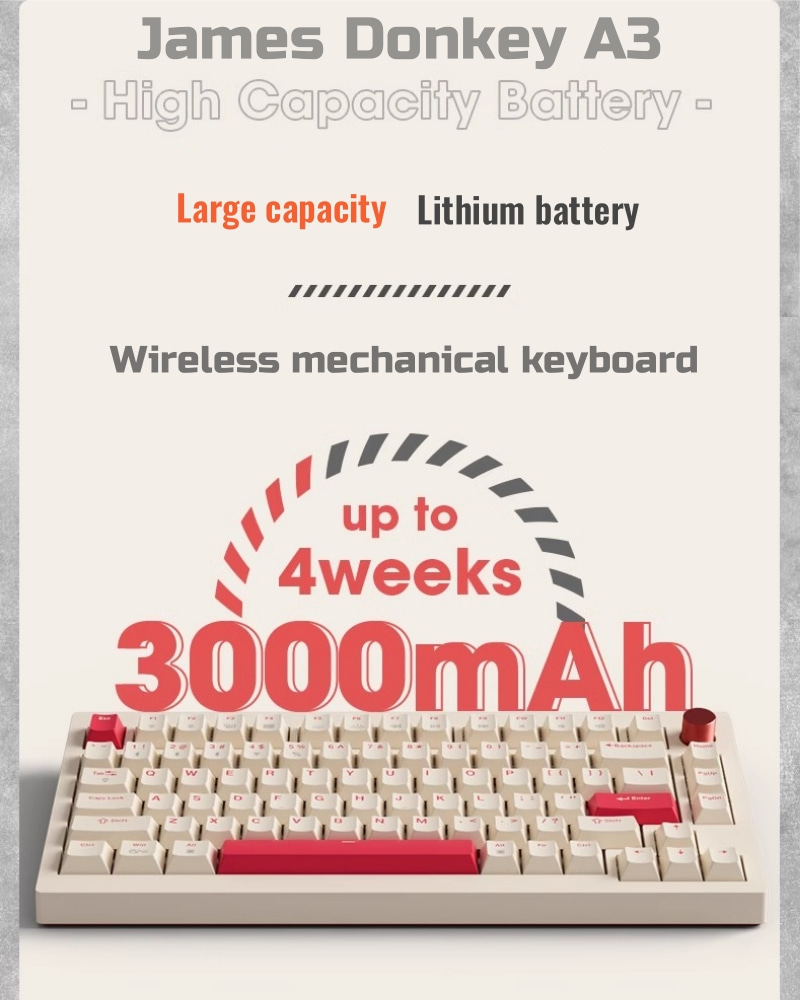 James Donkey A3 Gasket Structure Mechanical Keyboard คีย์บอร์ดไร้สาย ...