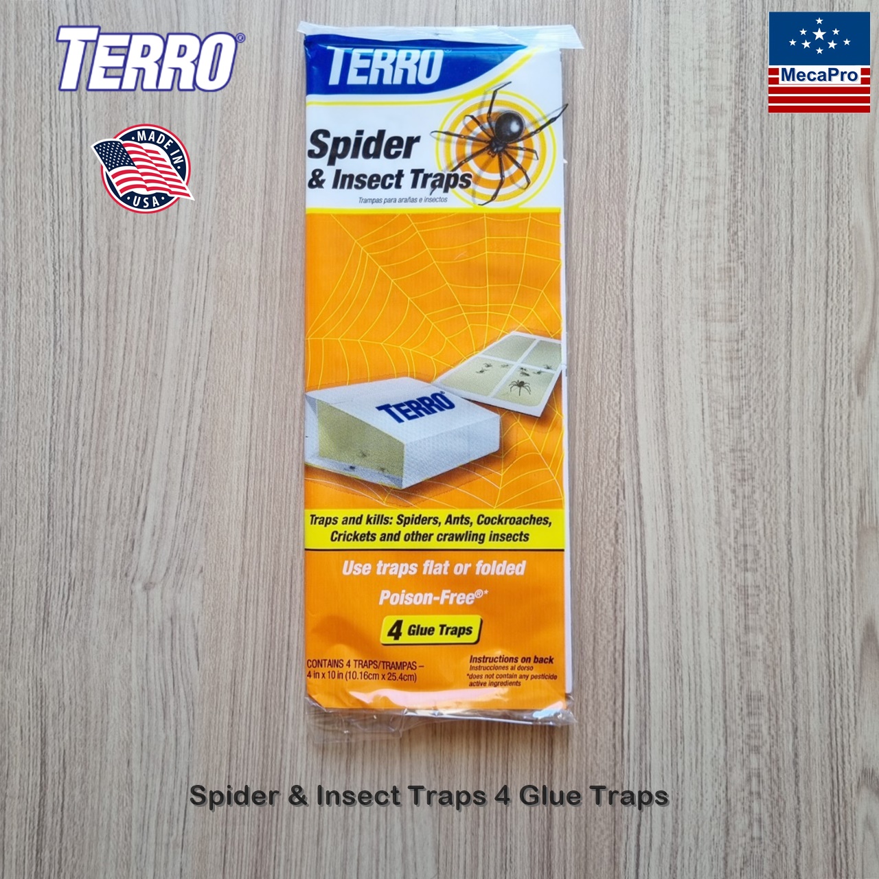 TERRO® Spider & Insect Traps 4 Glue Traps Model T3206 กับดักแมงมุม และ ...
