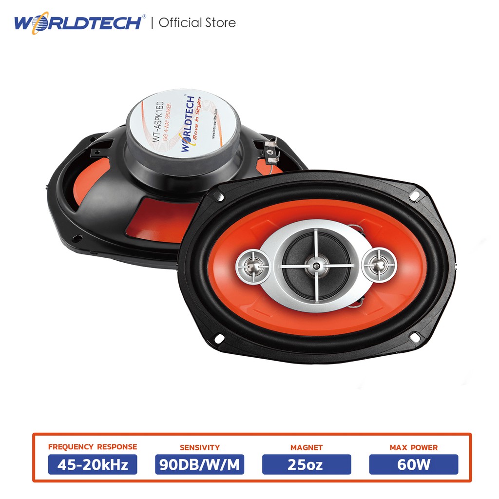 ( Woww+++ ) Worldtech WT-SPK160-Orange เครื่องเสียงรถยนต์ ดอกลำโพง ...