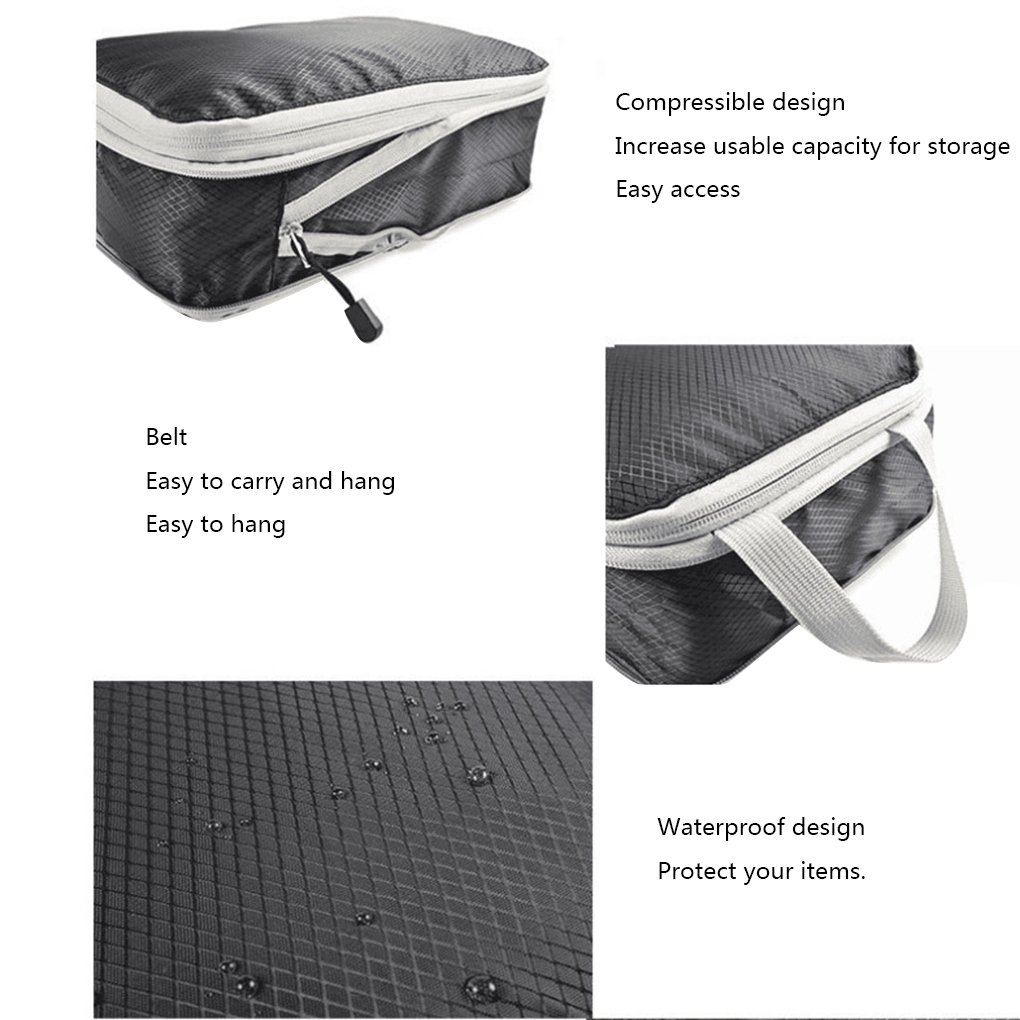 3 Pieces Packing Clothes Storage Bag Cubes Set Travel Luggage Packing ...
