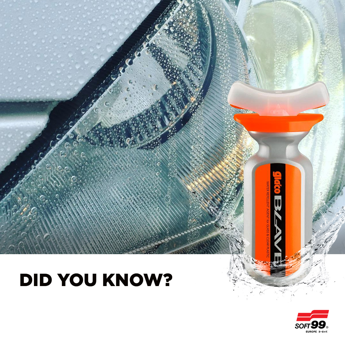 SOFT99 GLACO BLAVE น้ำยาเคลือบกระจก 04953 ขนาด 70 ml. เคลือบพลาสติก โคมไฟ กระจกรถ - Young Meedee ...