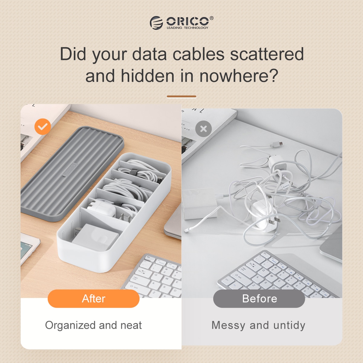 ORICO Household Storage Box USB Cable USB Charger Earphone Plastic ...