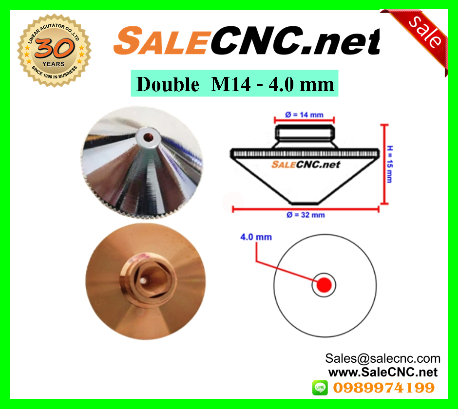 🔥พร้อมส่ง🔥 หัวตัดเลเซอร์ Laser Nozzle M14 (Double) CNC Laser Fiber หัวเลเซอร์ Optical Fiber ...