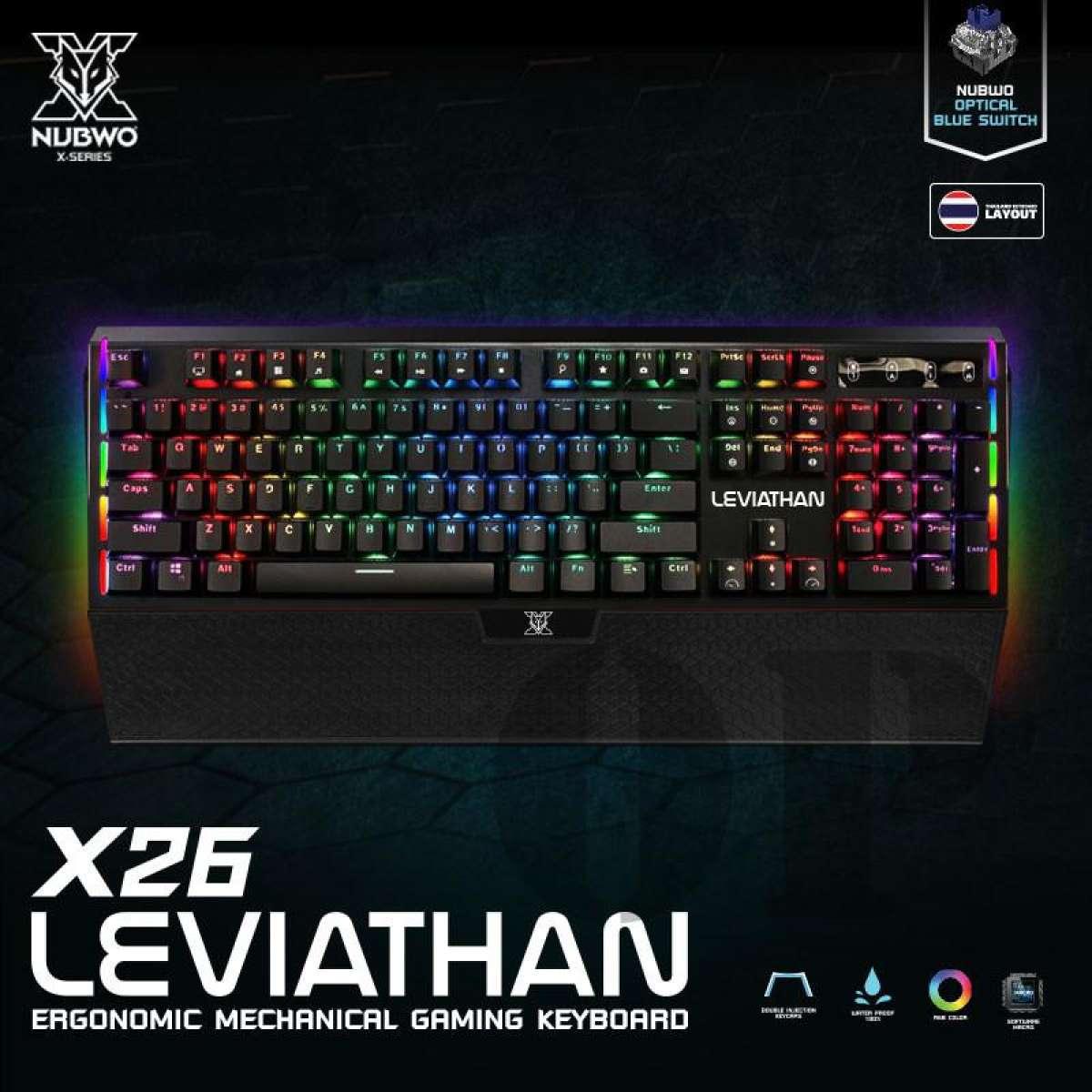 NUBWO X26 LEVIATHAN Opitcal Blue Switch Gaming Keyboard คีย์บอร์ดเกม ...