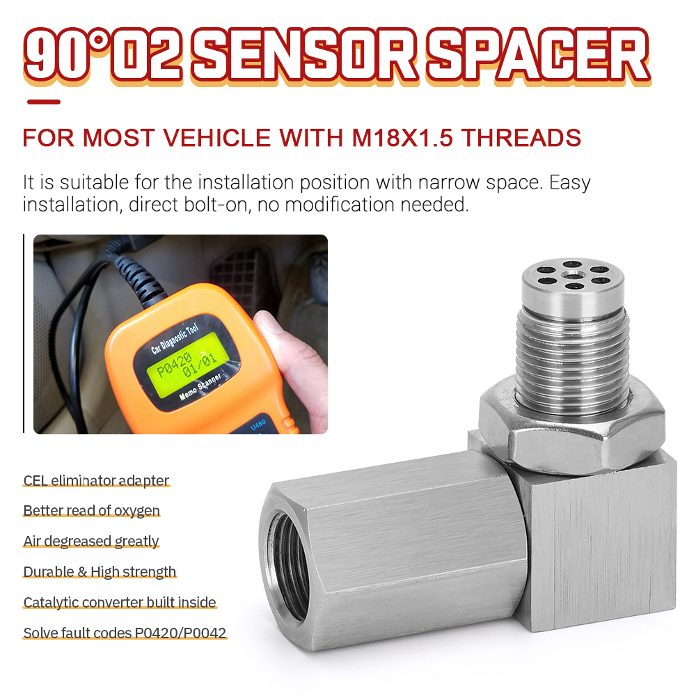 VR - Universal Oxygen Sensor Extender 90 Degree 02 Bung Extension ...