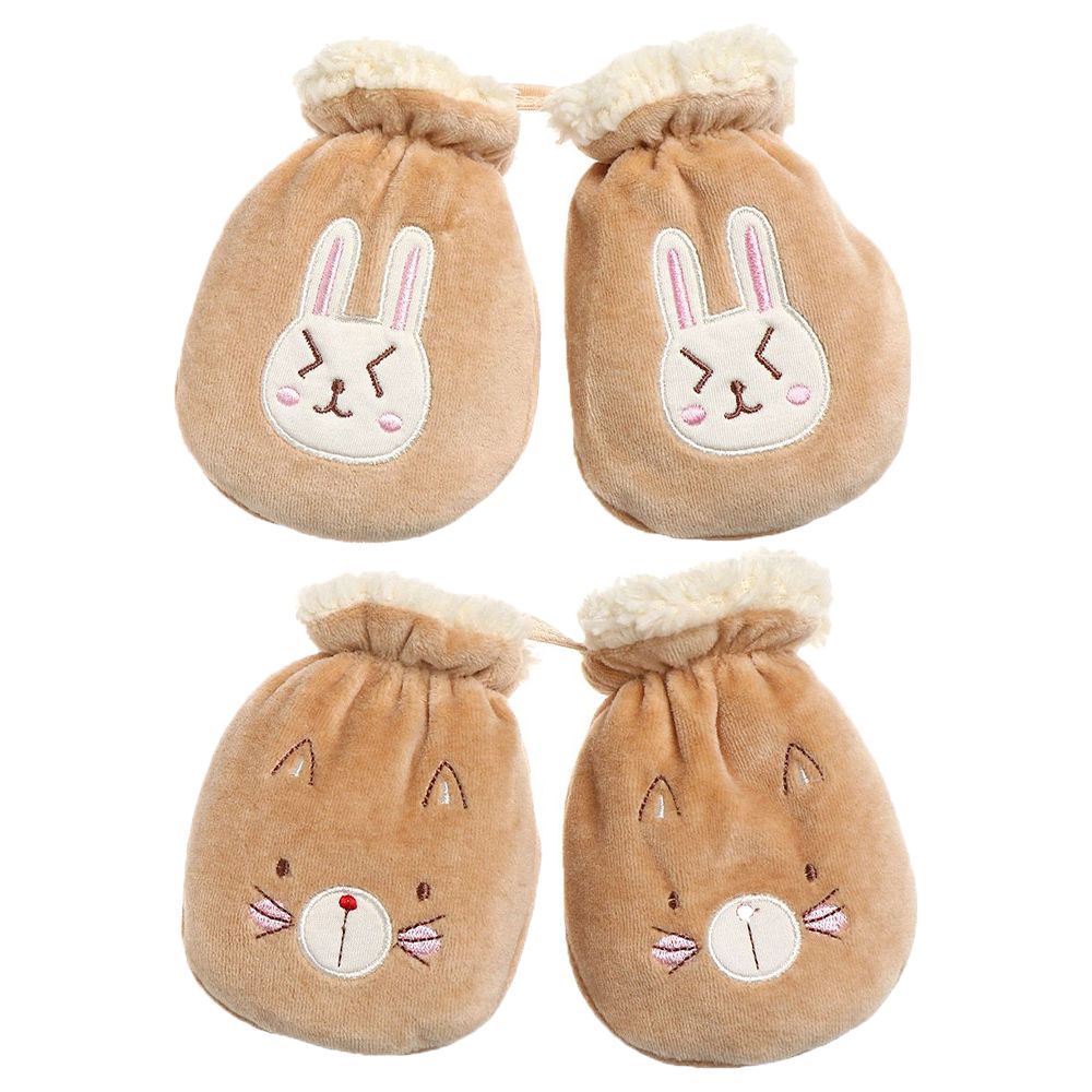 MAXG 2Pairs ฤดูหนาว 1-3Y ขนแกะ ข้น ถุงมือเด็กเต็มนิ้ว ถุงมือ ถุงมือเด็ก ...