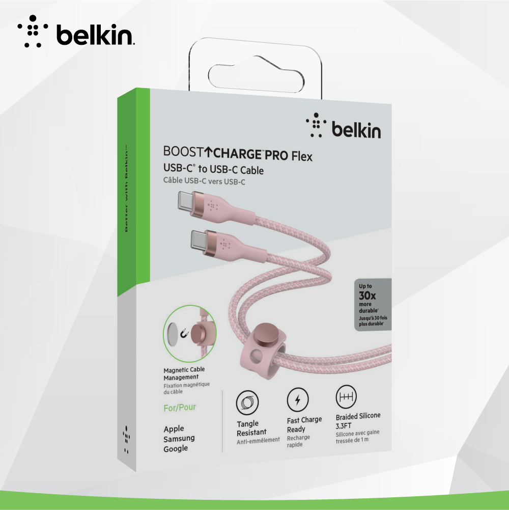 Belkin สายชาร์จ USB-C รองรับชาร์จเร็ว 0-50% ใน 26 นาที* สายถักไนล่อนทน ...