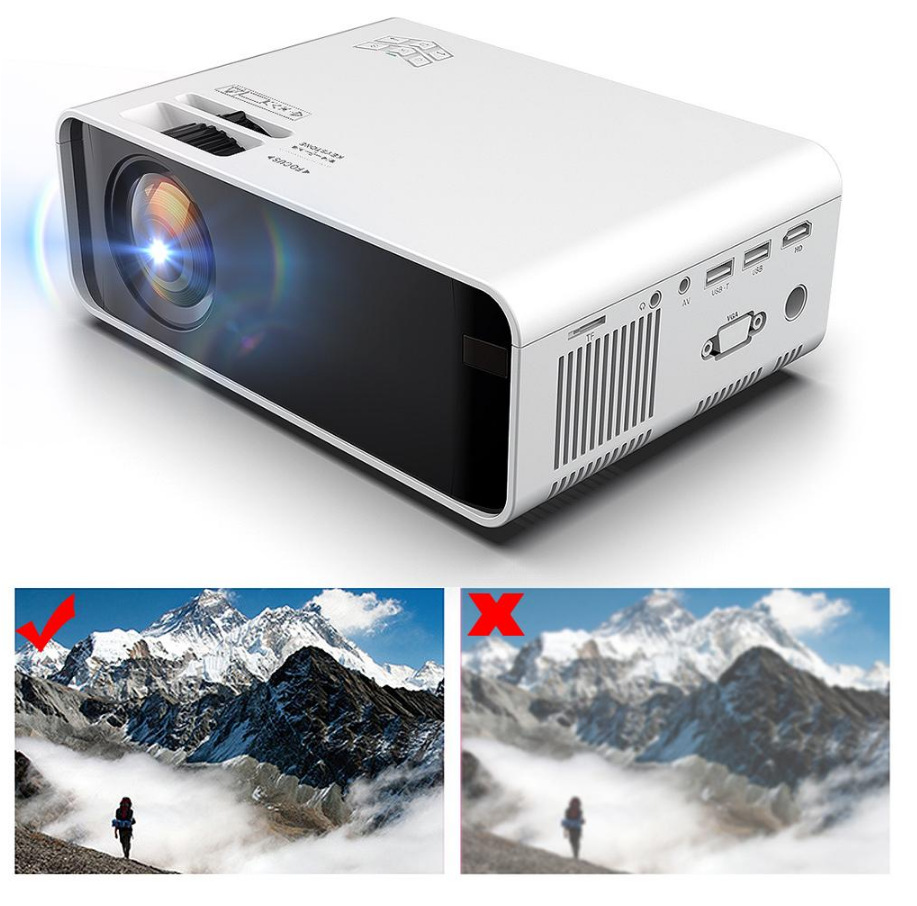 Projector home HD 4K small portable 3D home theater 1080P office all-in ...