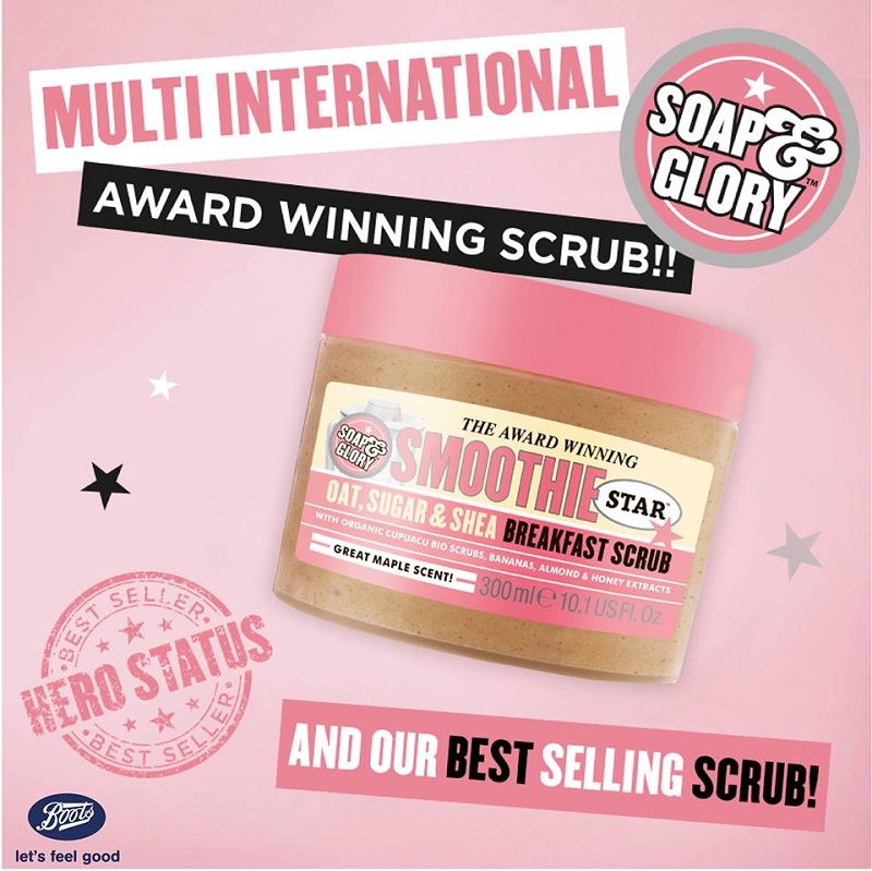 BOOTS SOAP & GLORY Breakfast Scrub Exfoliator สมูทตี้ สตาร์ เดอะ เบรค ...