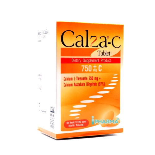 CalZa C Tablet แคลซ่า ซี แคลเซียม แอล- ทรีโอเนต 750 mg. + ซี ชนิดเม็ด ...