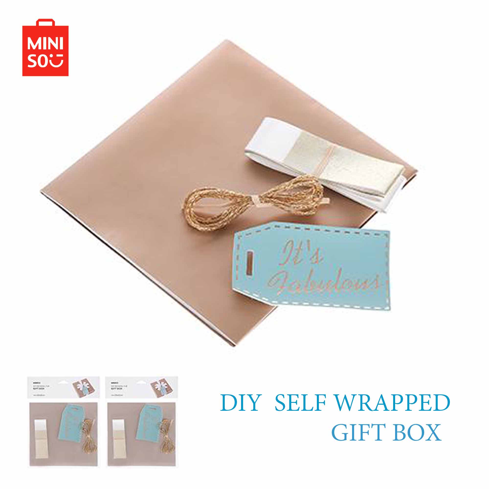 (Gold) MINISO DIY Material for Gift Box Gold color : กระดาษห่อของขวัญสี ...