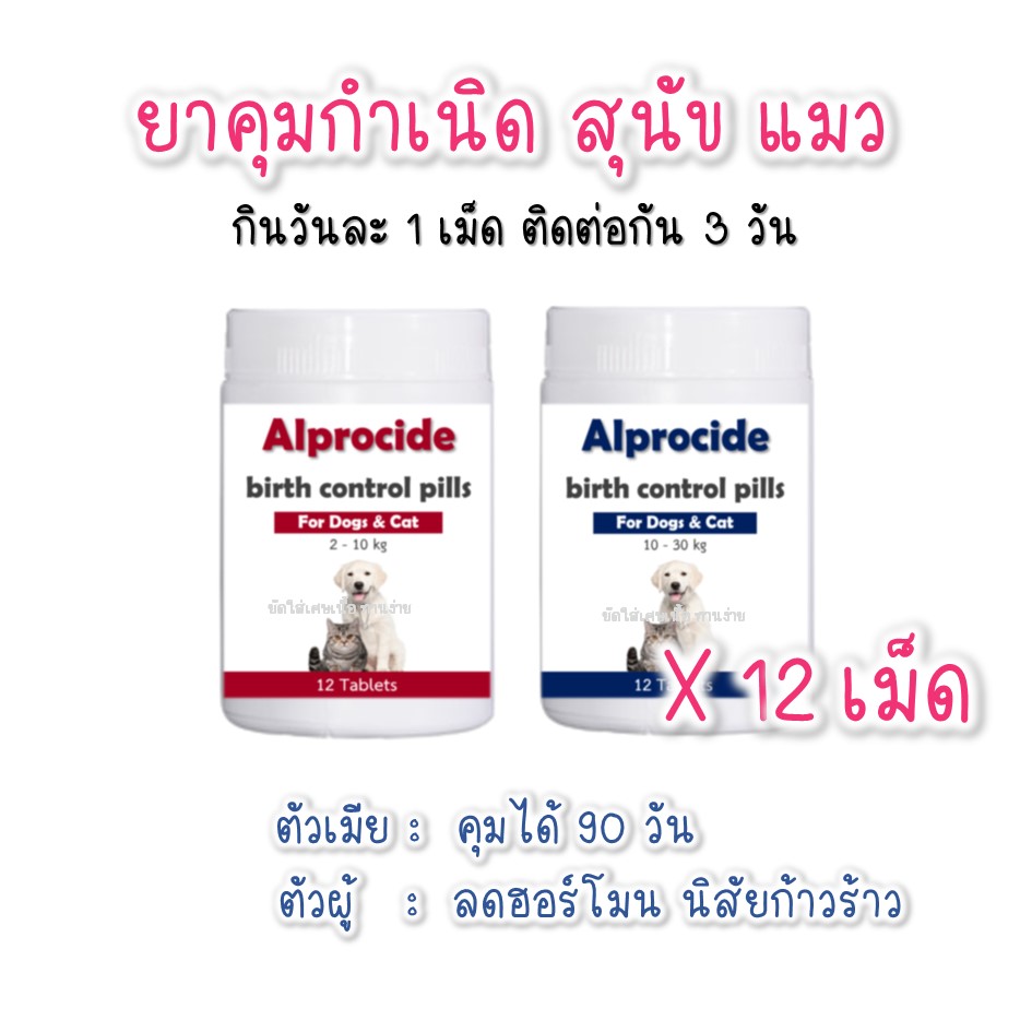 Alprocide ยาคุมสุนัข แมว (กระปุก 12 เม๊ด) พร้อมคู่มือการใช้ - ME TO PET ...