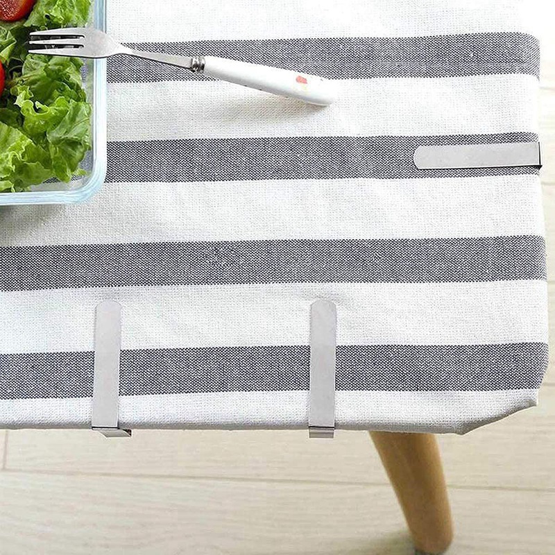 4 Pcs Stainless Steel Tablecloth Clip,Non-Slip Adjustable Table Cover ...
