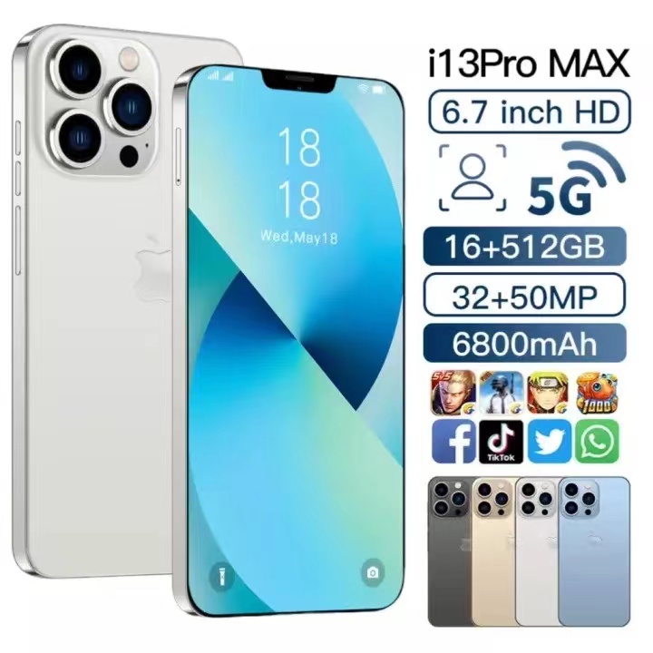 I13 Pro Max 6.7 นิ้ว RAM 8GB 512GB รอม Android 10.0 ซีโอดีอัจฉริยะวงจร ...