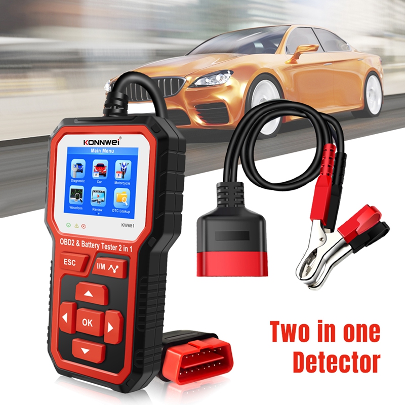 【Ready Stock&COD】KONNWEI KW681 Car Battery Tester OBD2 Scanner Tools 2 ...