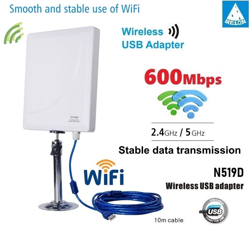 USB Wifi Outdoor 2.4G+5G Dual band High Power Antenna Long Range USB Wi ...