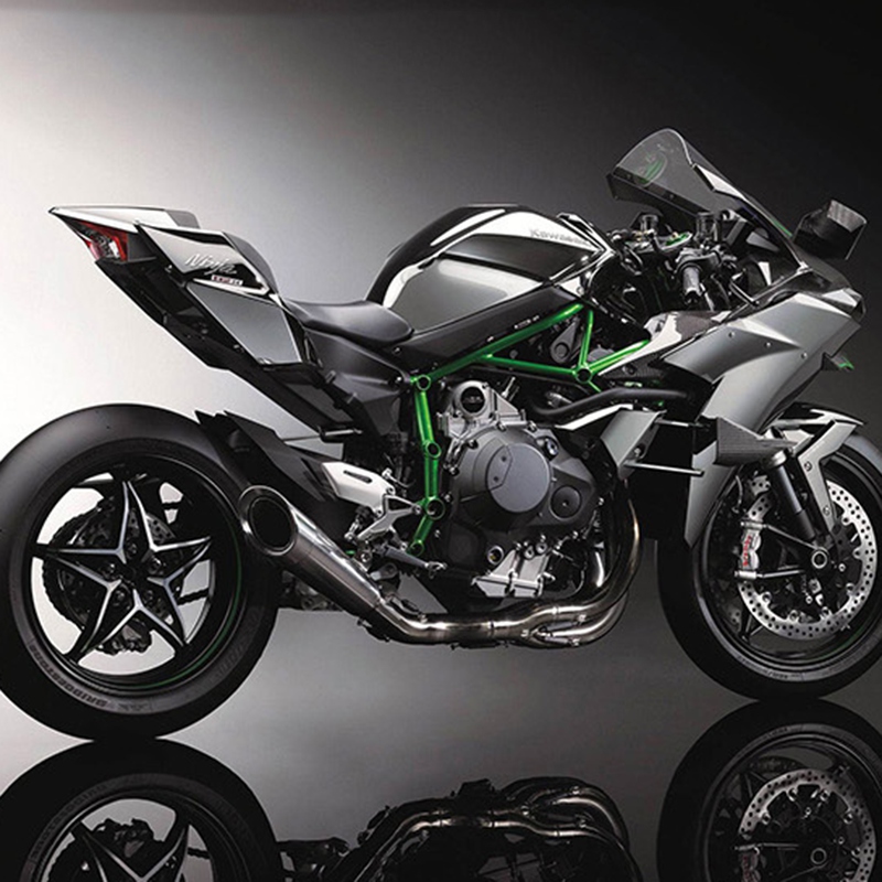 1:12 H2 R Motorcycle Diecast Alloy Model Toy Black Ninja H2R Motorbike ...