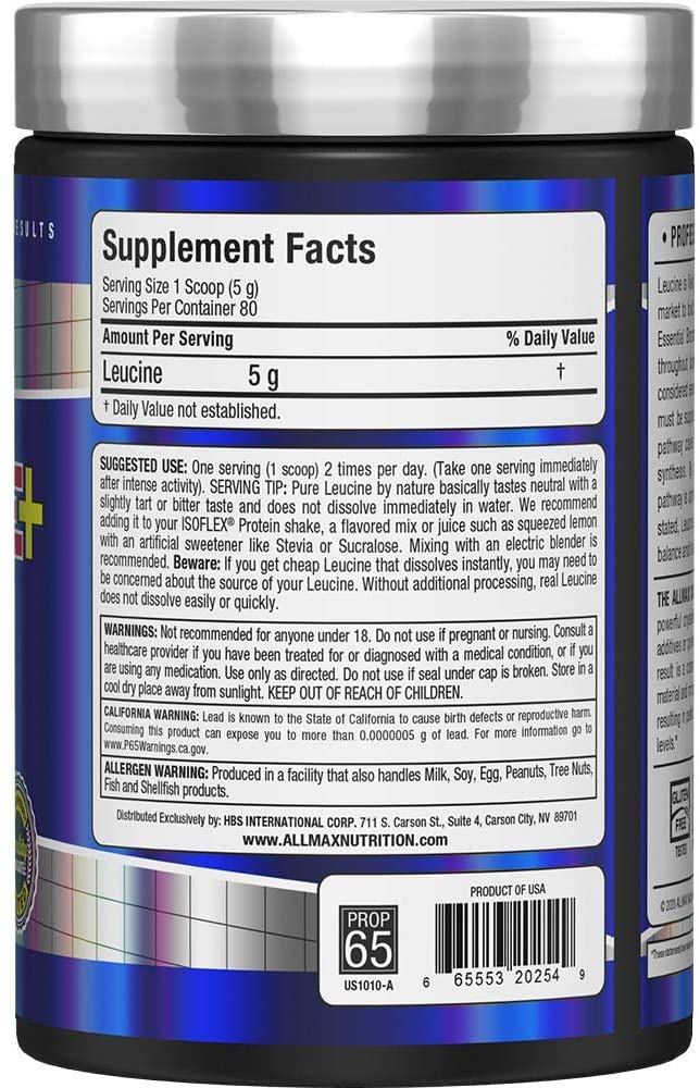 AllMax Nutrition Leucin 400g Designed to preserve lean muscle mass , 100% Pure Pharmaceutical ...