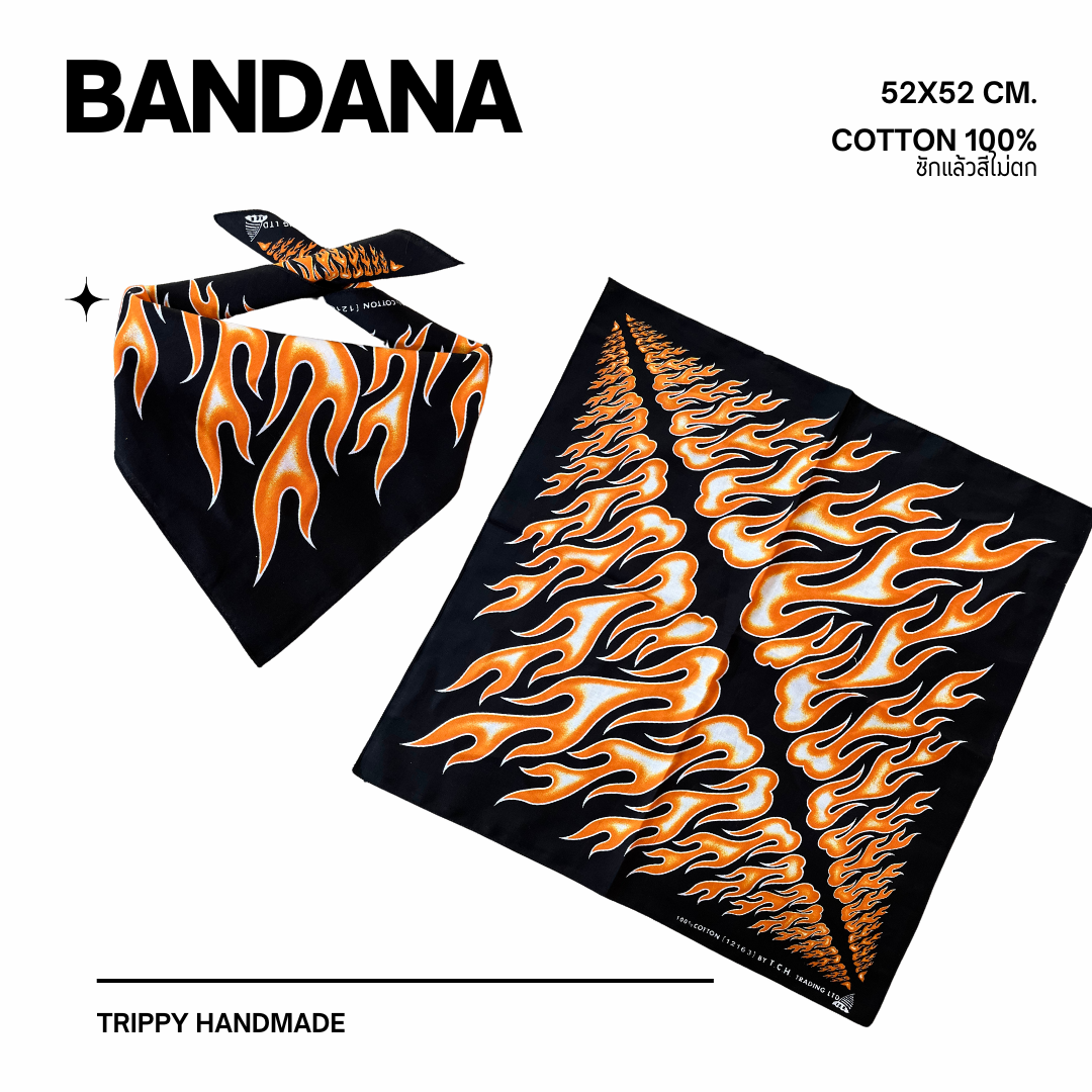 ผ้าเช็ดหน้าลายลูกน้ำ Bandana (มีทุกสีที่ลงรูปเอาสีอื่นเพิ่มทักแชท) ผ้า ...