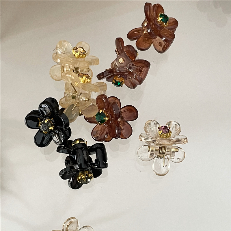 4pc Lovely Small flower with crystal Hair Claw Clips for Women Girls ...